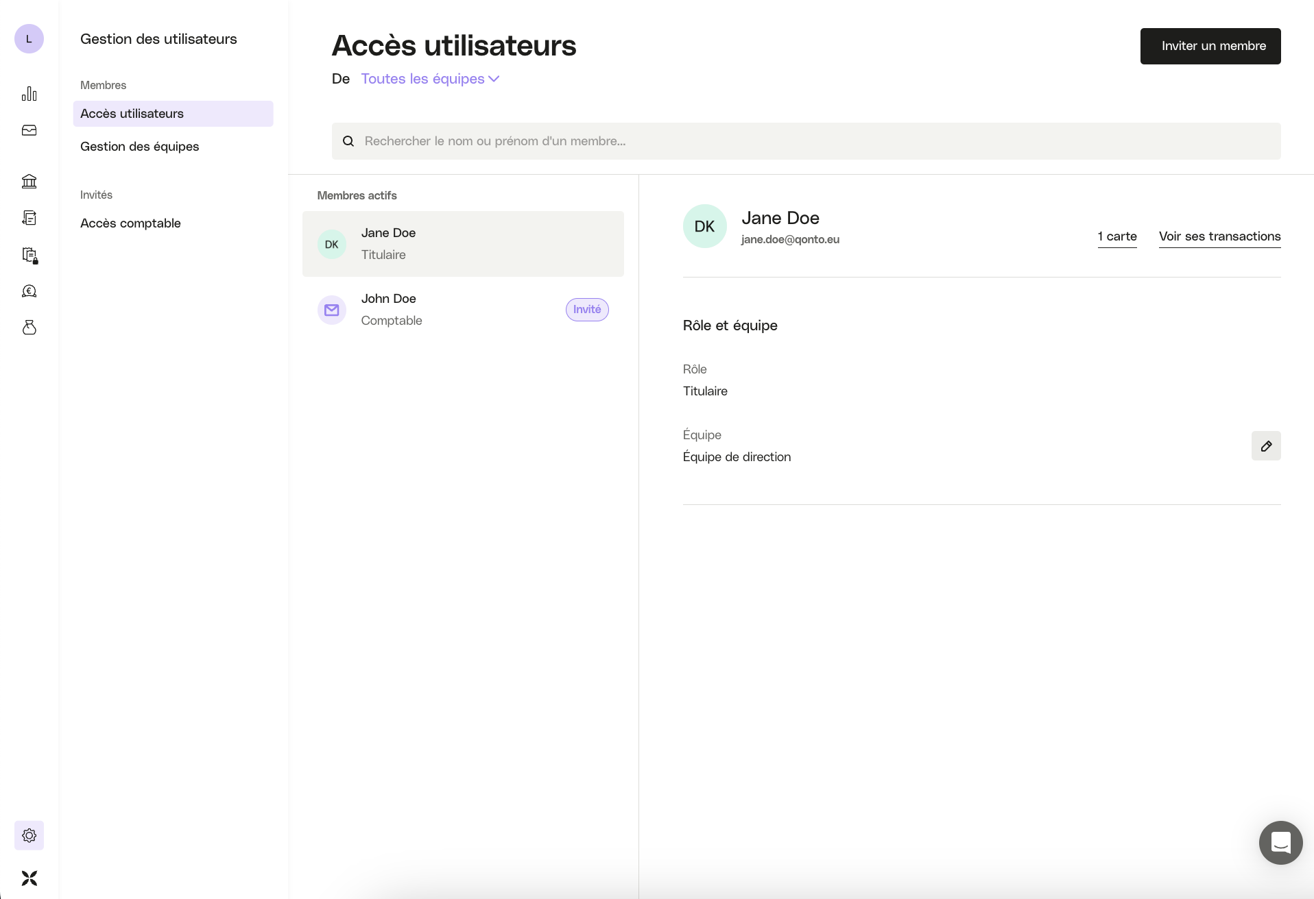 Comment inviter et gérer les utilisateurs sur mon compte Qonto ? – Centre d'aide
